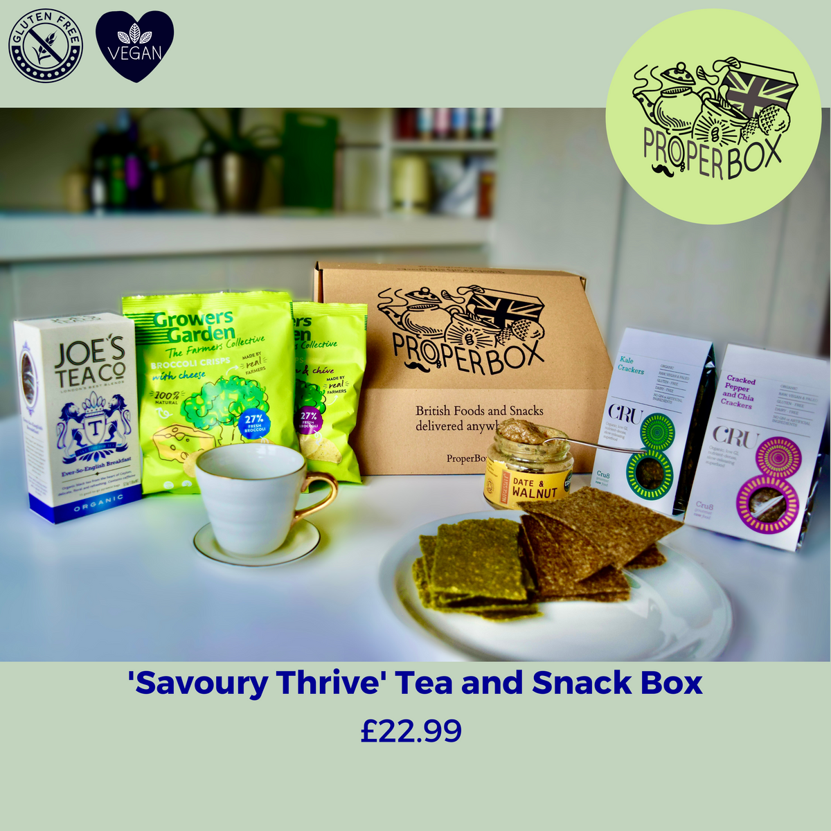 Savoury Thrive Tea and Snack Box | by ProperBox